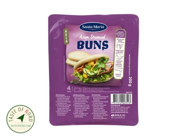 Asian Steamed Buns 4p SANTA MARIA 200g Asian Steamed Buns – Taste Of Nord